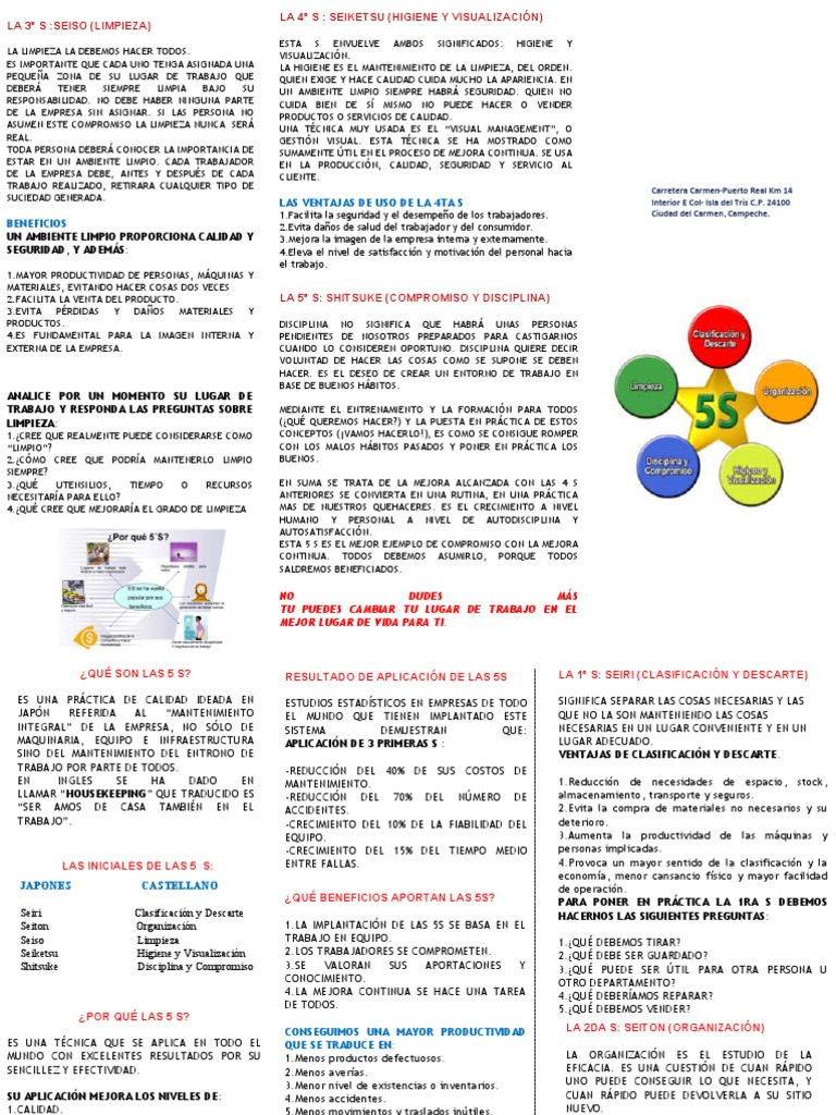 Triptico 5 S Pdf Calidad Comercial Empresas