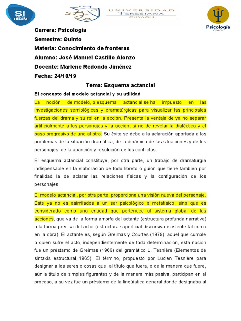 Esquema Actancial | PDF | Science | Ciencia y Tecnología