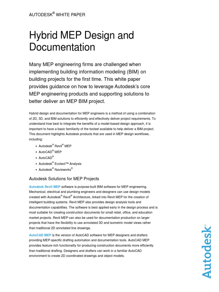 Hybrid Mep Design and Documentation F | PDF | Autodesk Revit | Autodesk
