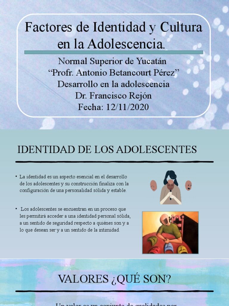 Identidad y Cultura en la Adolescencia | PDF | Adolescencia ...
