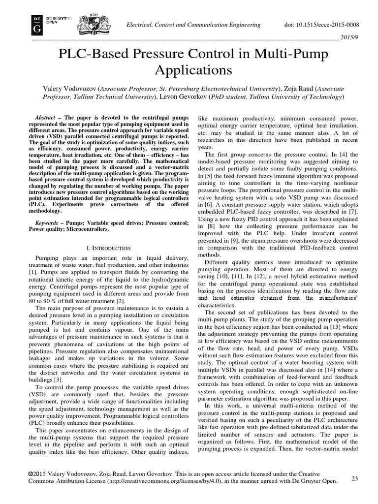 PLC-Based Pressure Control in Multi-Pump Applications | PDF | Pump ...