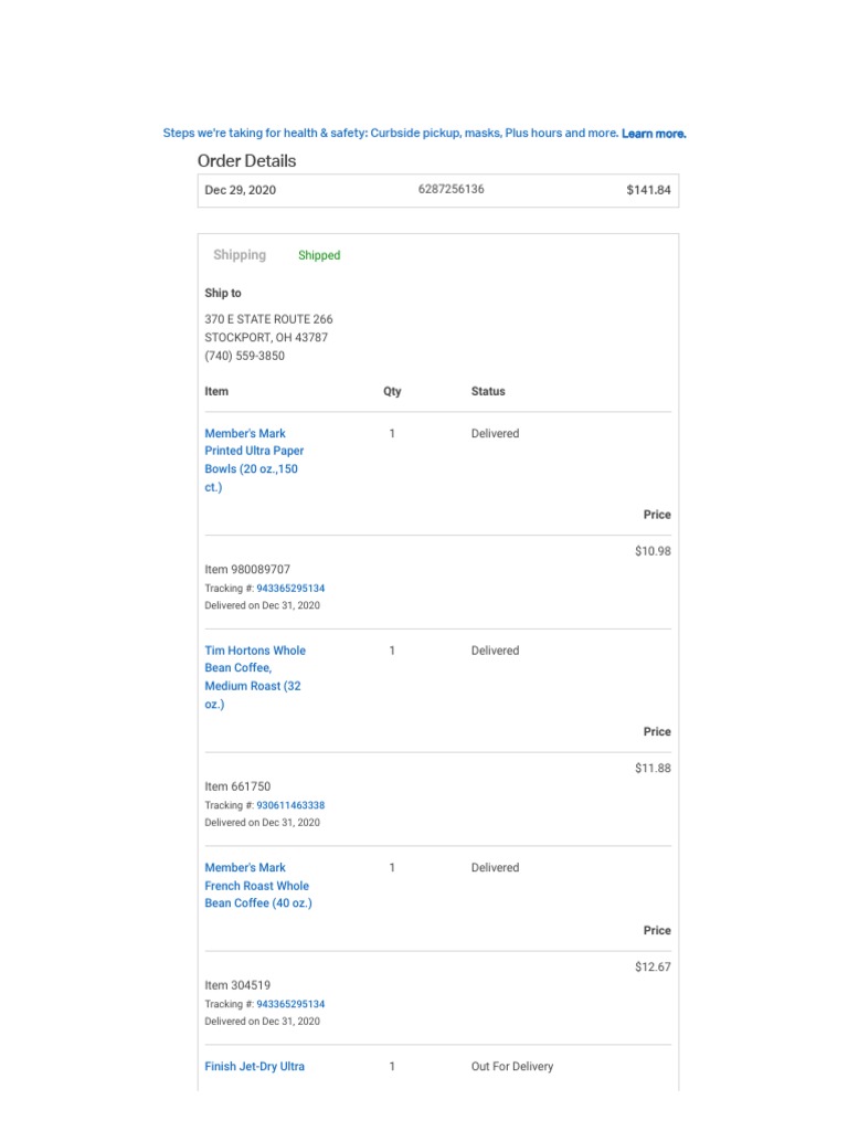 Order Details - Sam's Club PDF | PDF | Business