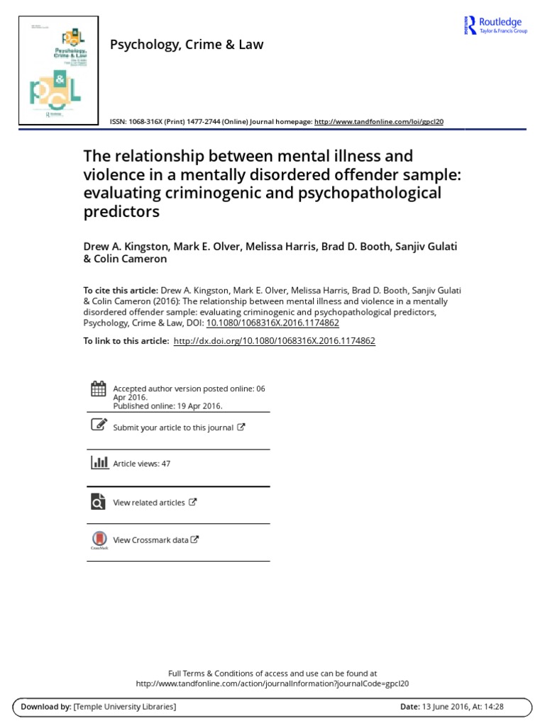 Kingston | PDF | Psychopathy | Mental Disorder