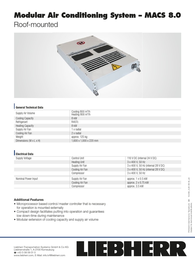 Roof-Mounted: Modular Air Conditioning System - MACS 8.0 | PDF