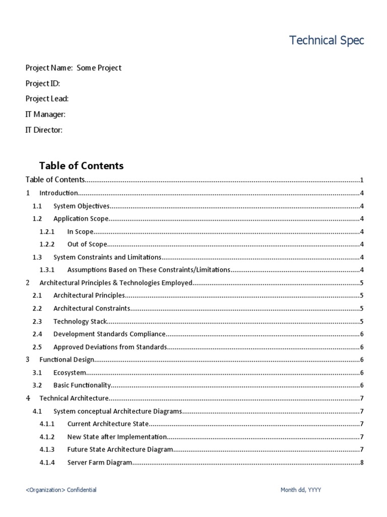 Application/Database Technical Design Document Template | PDF ...