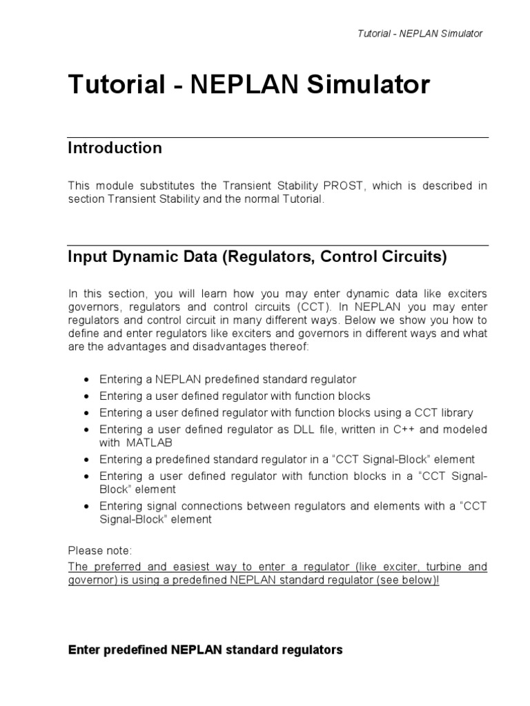 Tutorial NEPLAN V543 | PDF