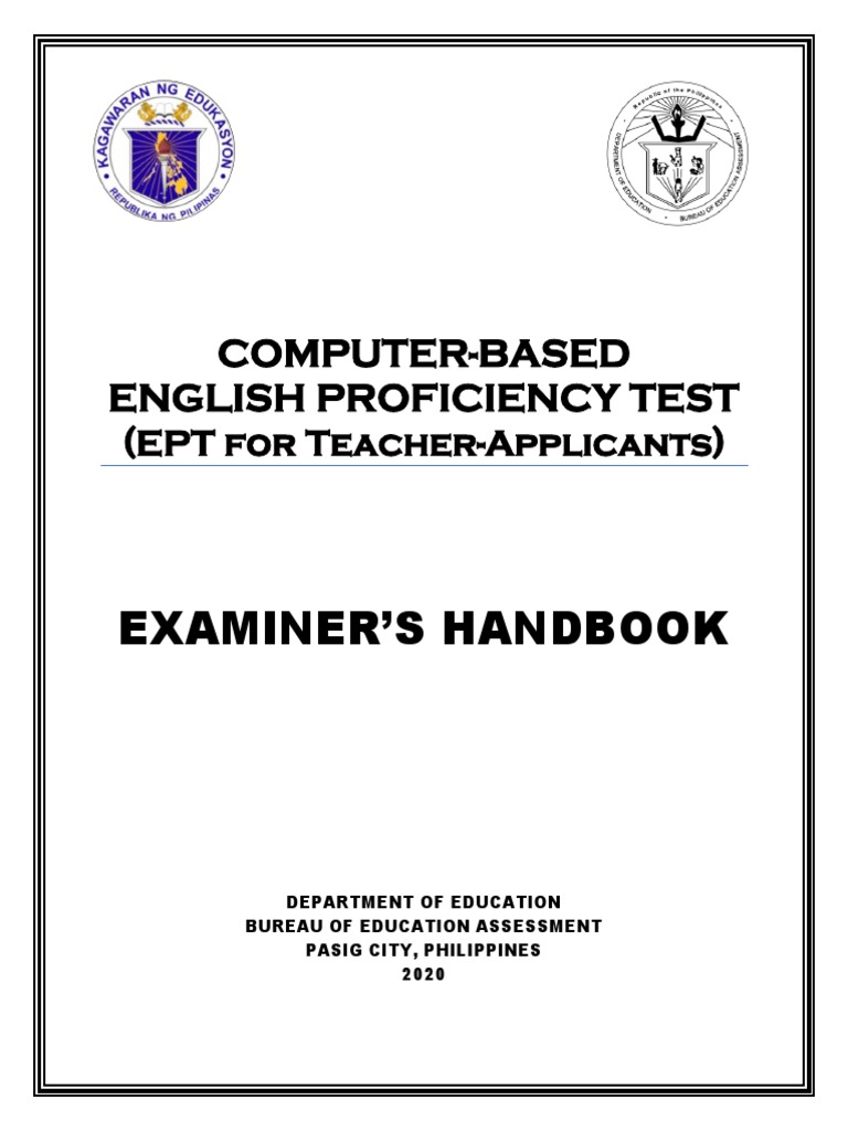 Examiner'S Handbook: Computer-Based English Proficiency Test | PDF ...