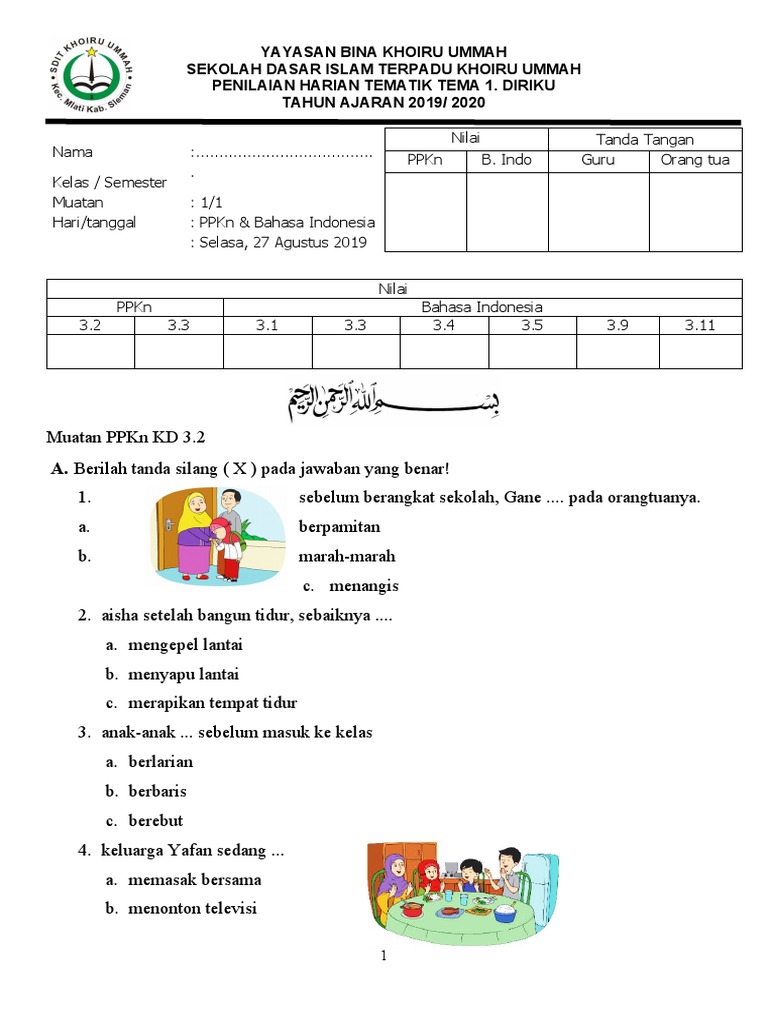 PH Tema 1 PPKN B.Indo | PDF
