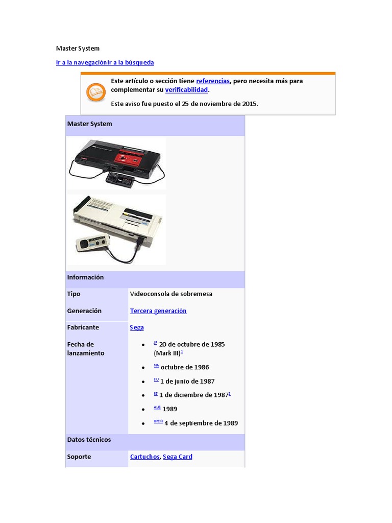 Master System | PDF | Juguetes | Introducciones de productos