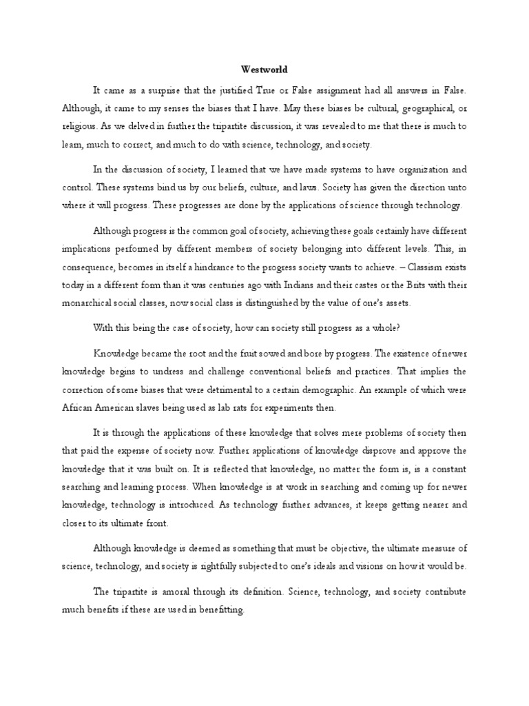 GESTSOC M2 Reflection - Facon, Raul Augustus | PDF | Science | Bias