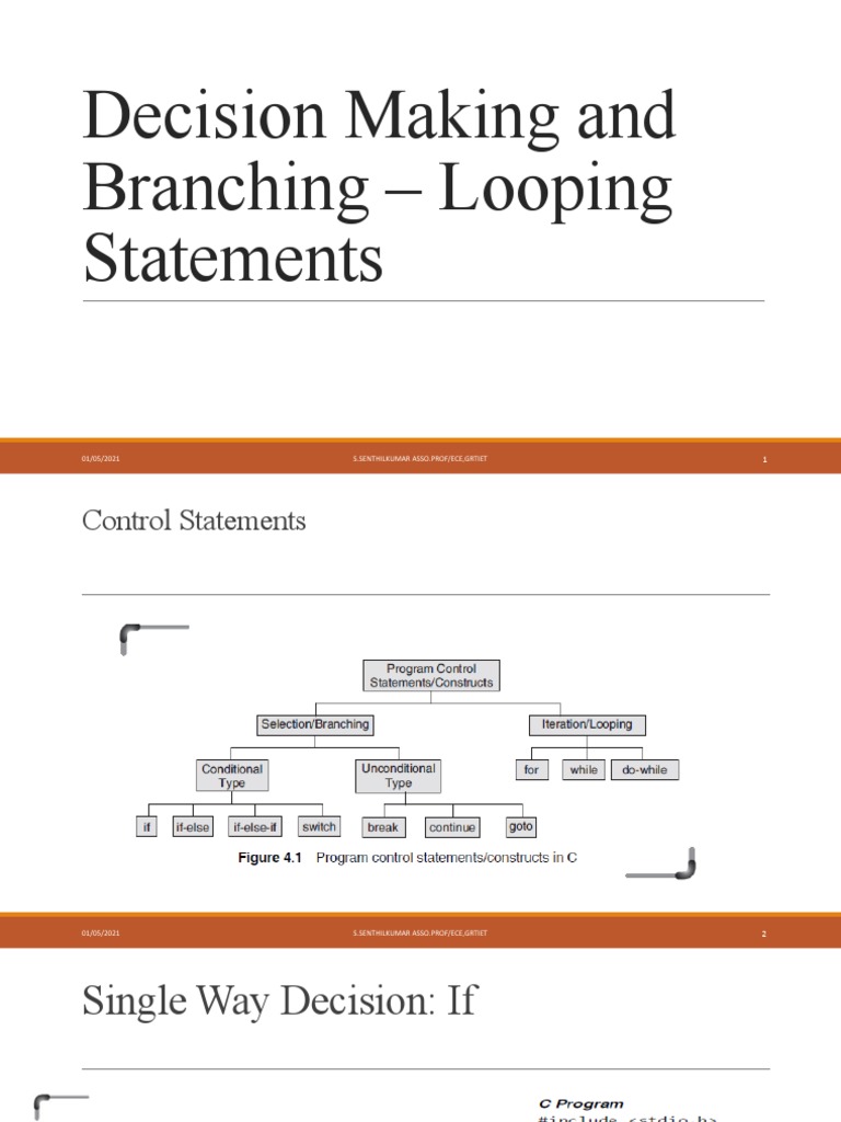 Decision Making and Branching - Looping Statements | PDF | Control Flow | Computer Science