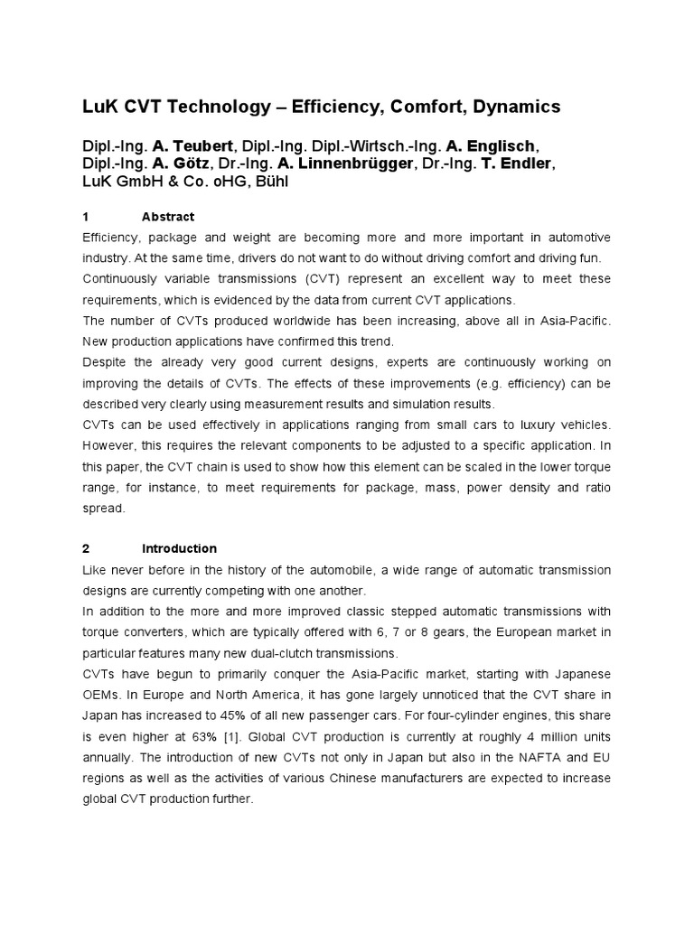 CVT Chain and Design Info | PDF | Transmission (Mechanics) | Automotive ...