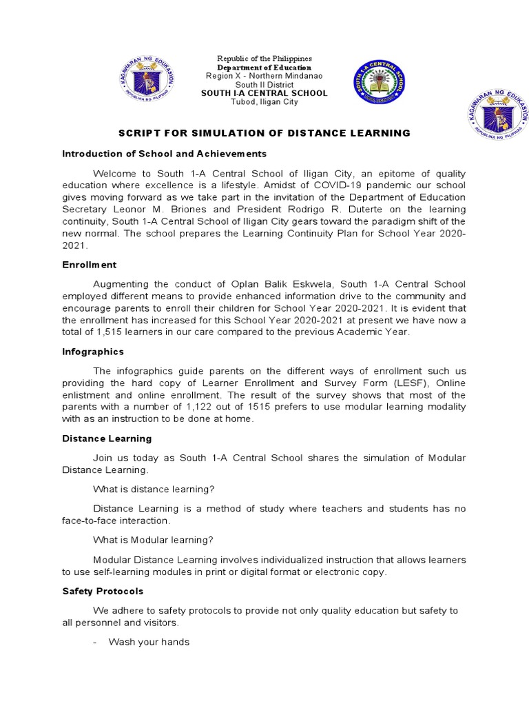 Final SCRIPT fOR SIMULATION | PDF | Distance Education | Learning