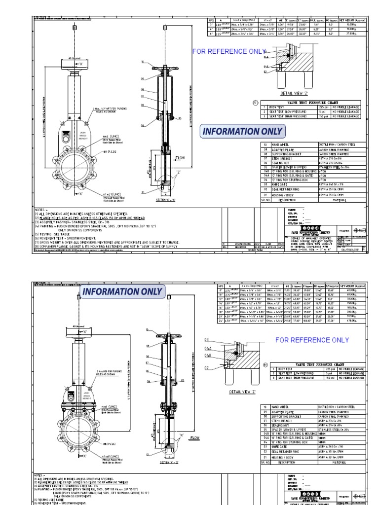 Std. Drawings - Jash KGV Valves | PDF