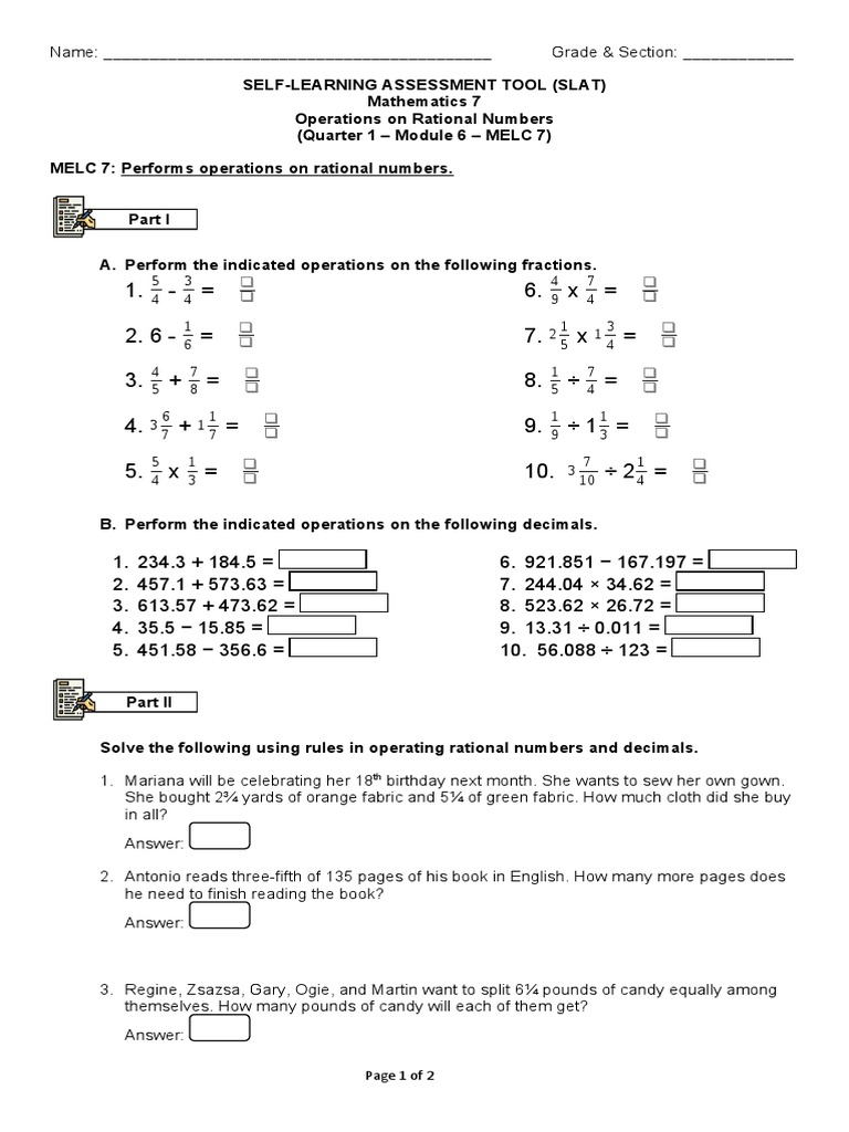 Slat GR7 Math Melc 7 | PDF | Arithmetic | Numbers