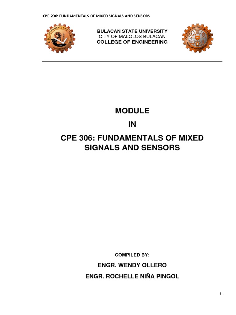 CPE CPE306 FundamentalofMixed Signals and Sensors Module PDF | PDF ...