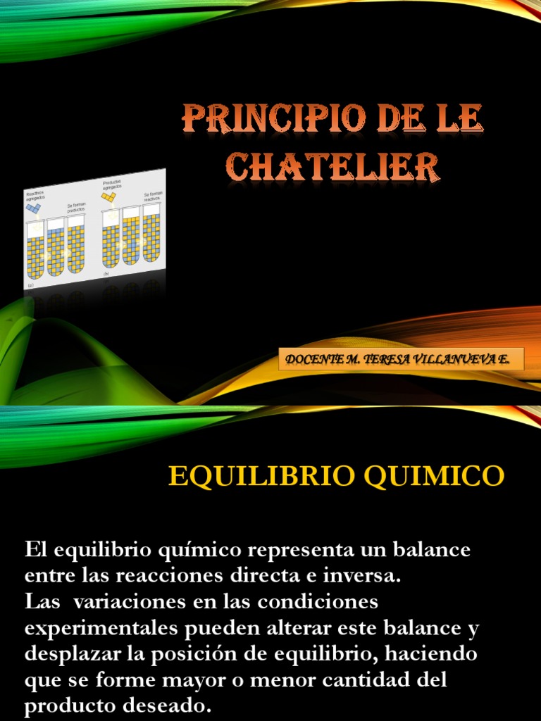 Principio de Le Chatelier | PDF | Equilibrio químico | Química