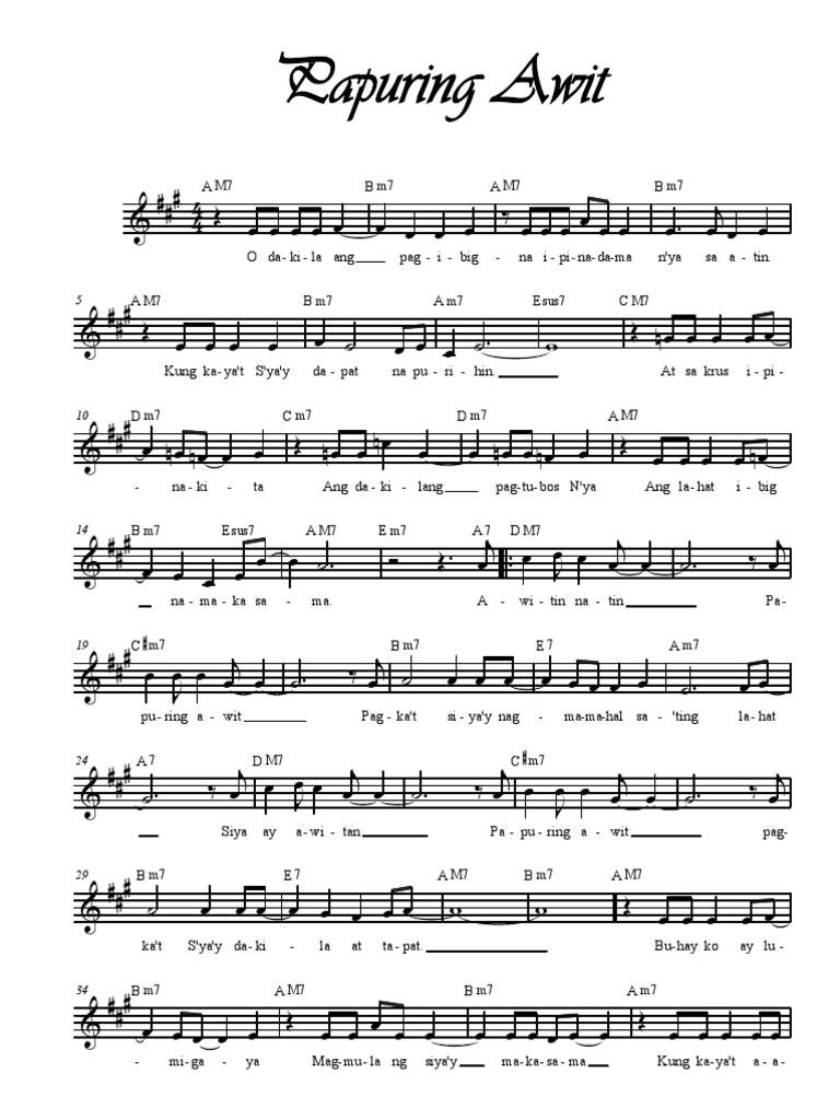 (Papuring Awit | PDF