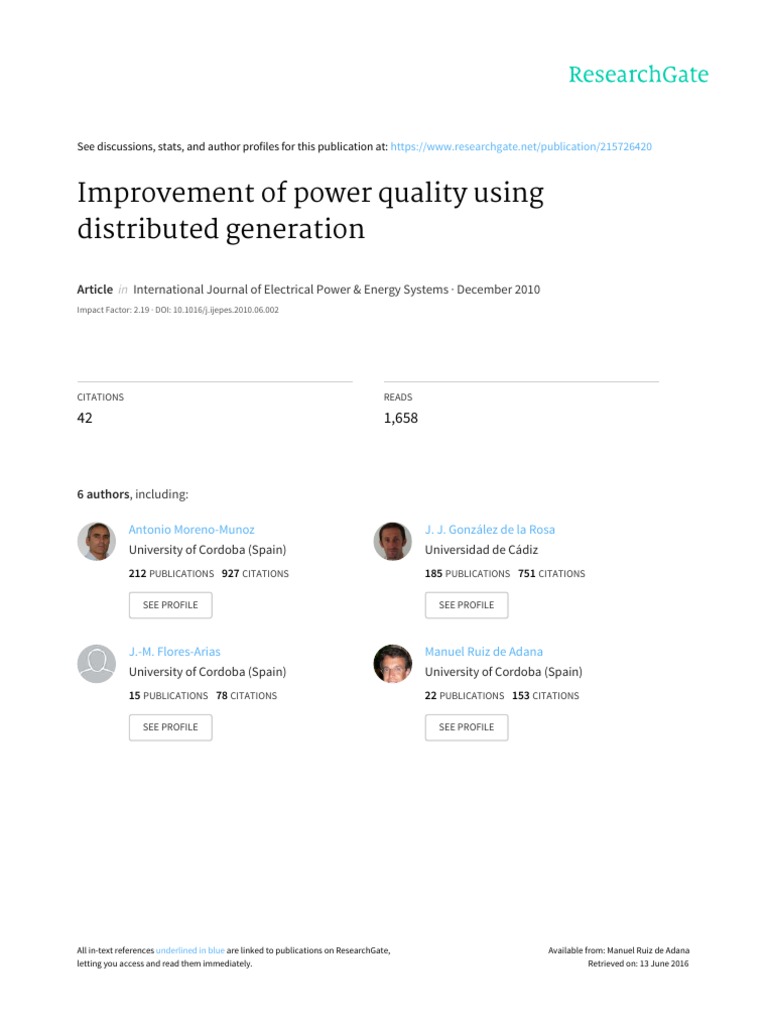 Improvement of Power Quality | PDF | Cogeneration | Power Supply