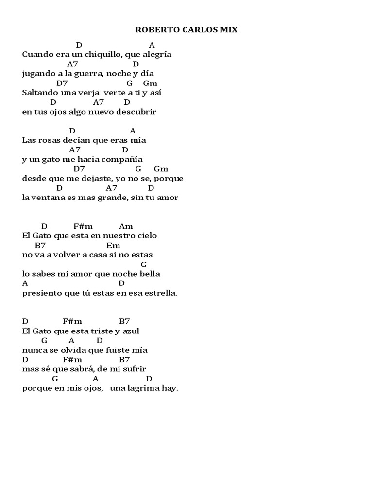 Mix de Canciones de Roberto Carlos | PDF