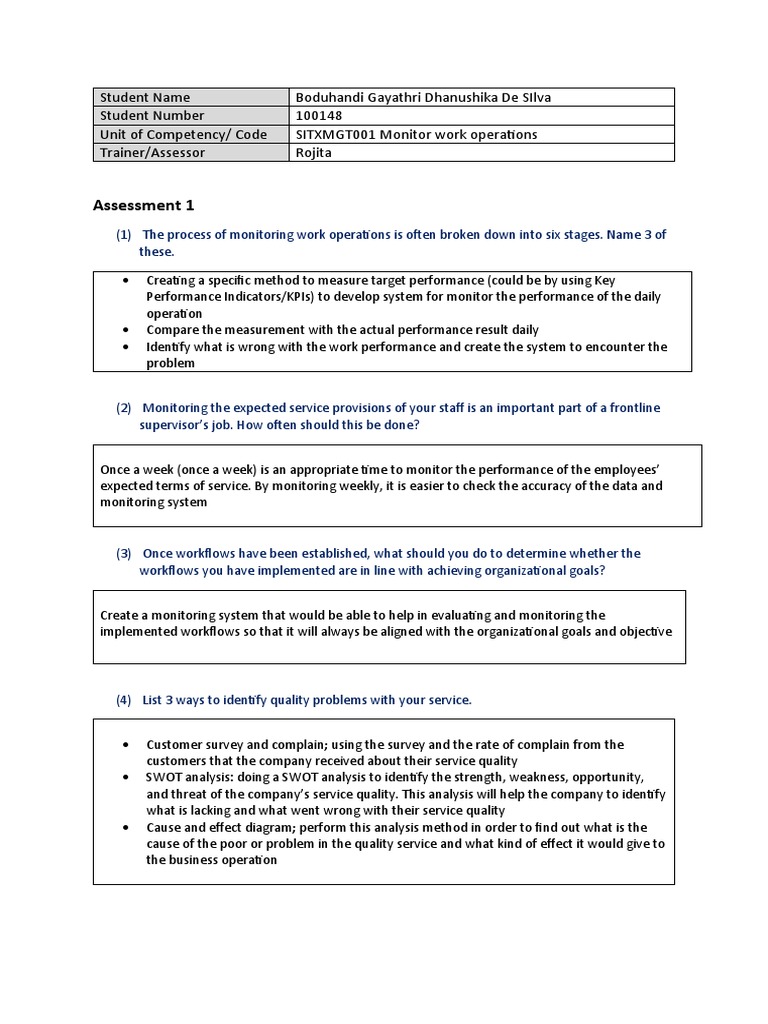 Monitoring Workplace Operations Guide | PDF | Performance Indicator | Goal