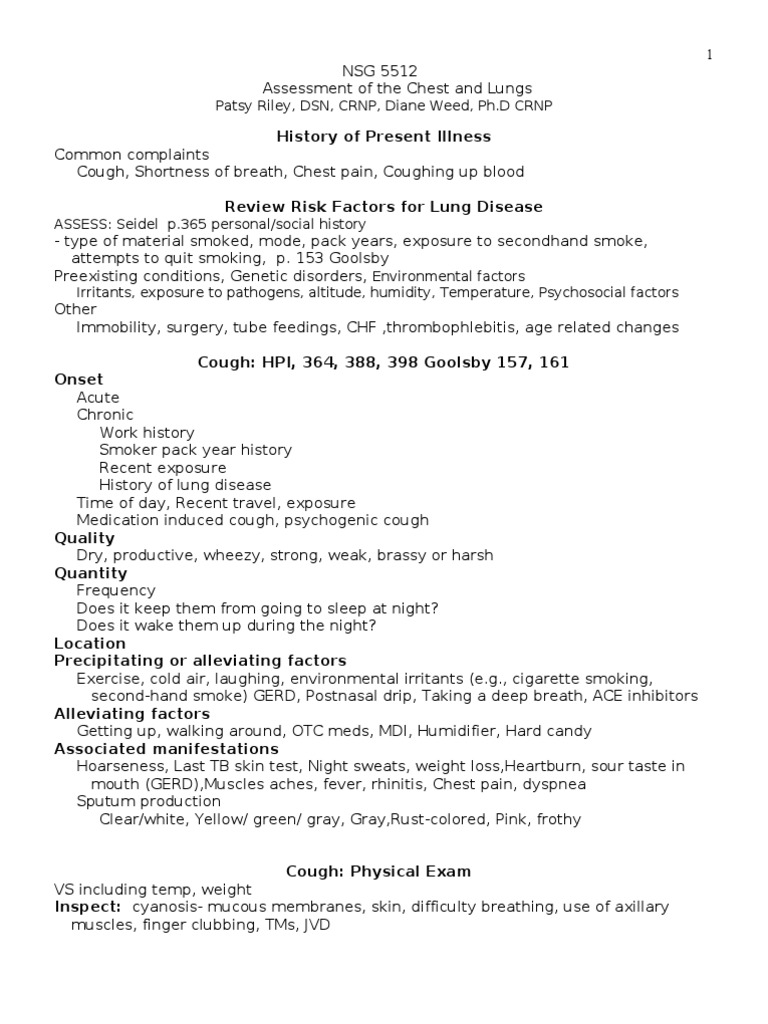 Chest and Lung Assessment | Respiratory Diseases | Cough