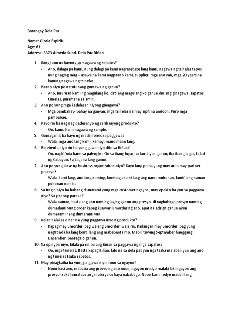 Dela Paz (Entrep-Tagalog) | PDF