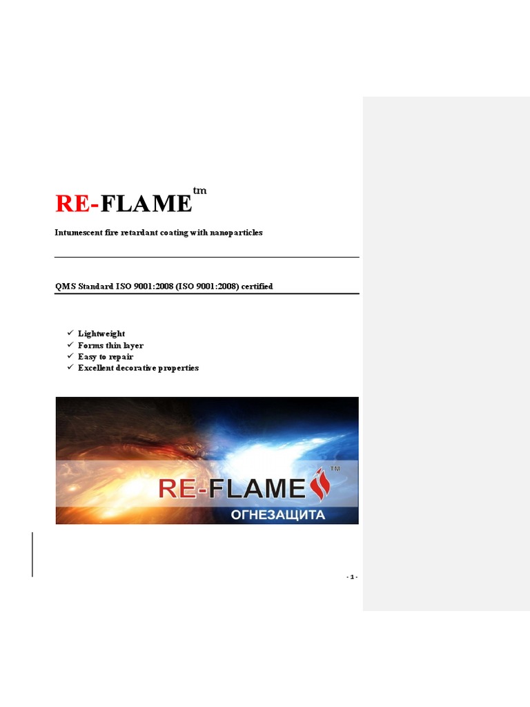 Flame: Intumescent Fire Retardant Coating With Nanoparticles | PDF ...