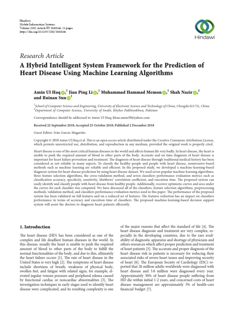 Research Article | PDF | Statistical Classification | Receiver Operating Characteristic