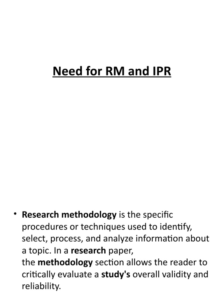 RM and IPR | PDF