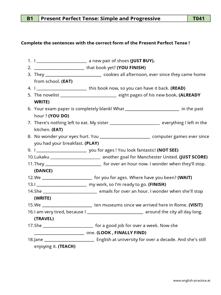 B1 Present Perfect Practice | PDF | Language Mechanics | Linguistics