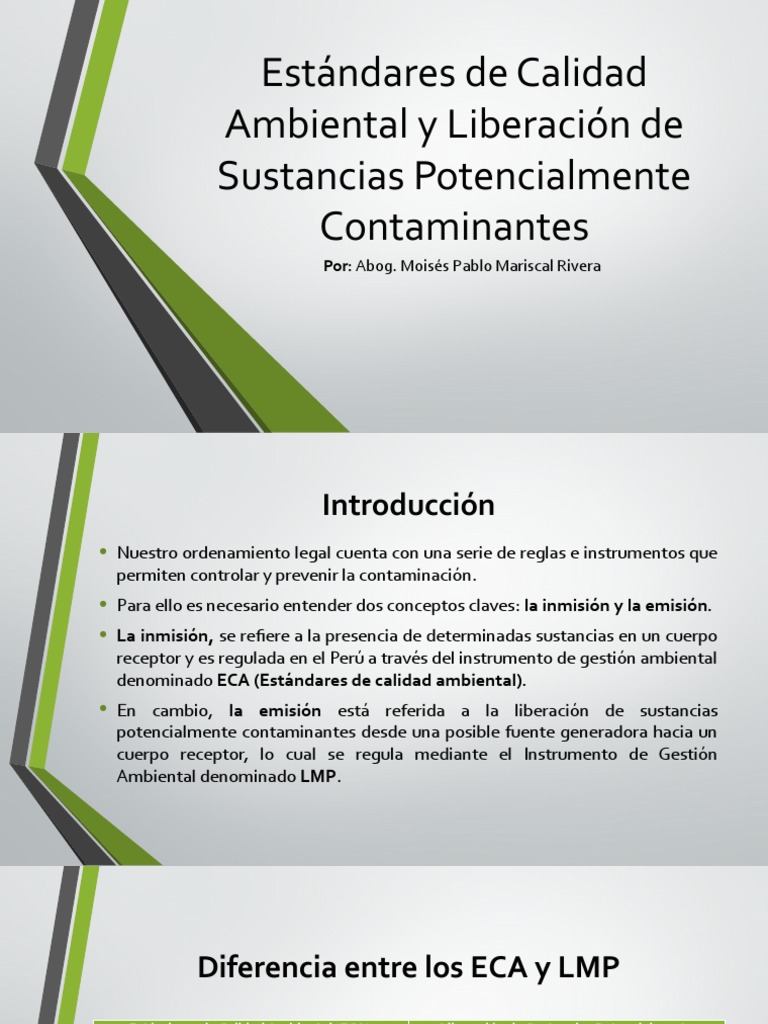 Clase 4-ECA y LMP | PDF | La contaminación del aire | Contaminación