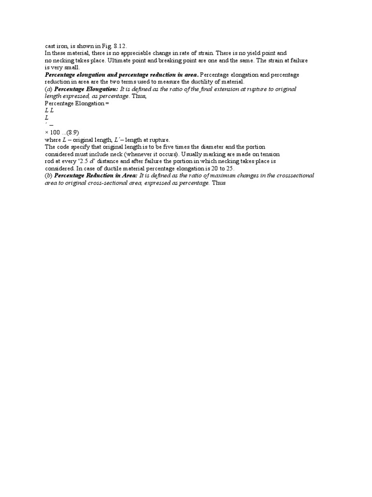 Percentage Elongation and Percentage Reduction in Area. Percentage ...