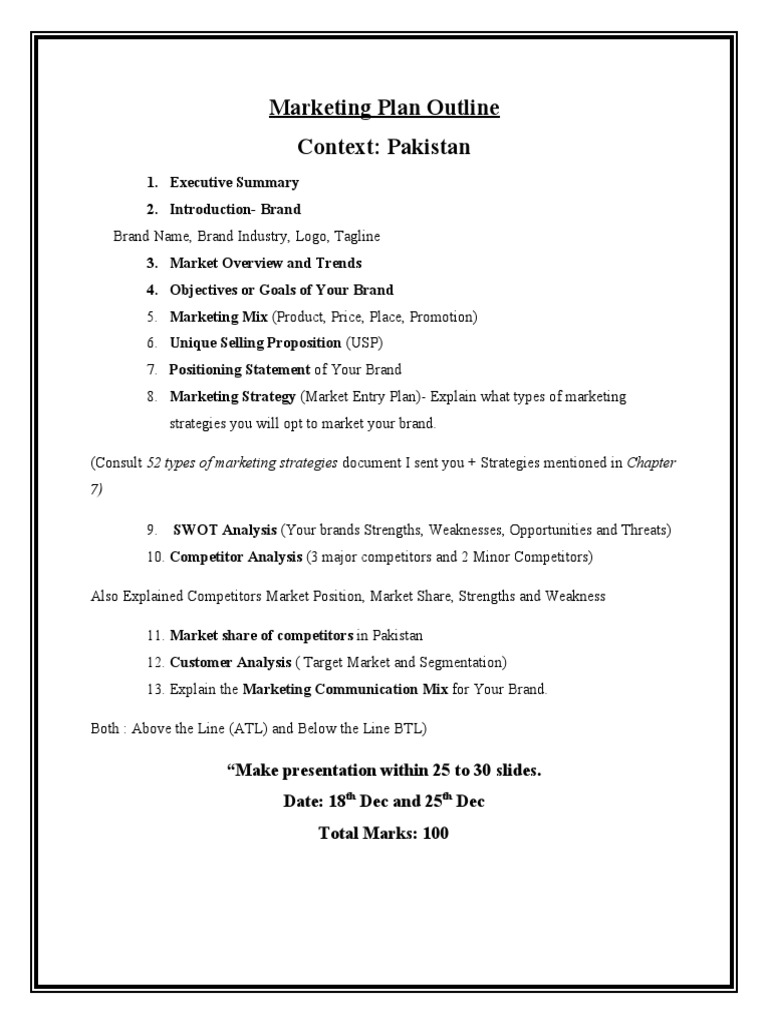 Final - Marketing Plan Outline | PDF