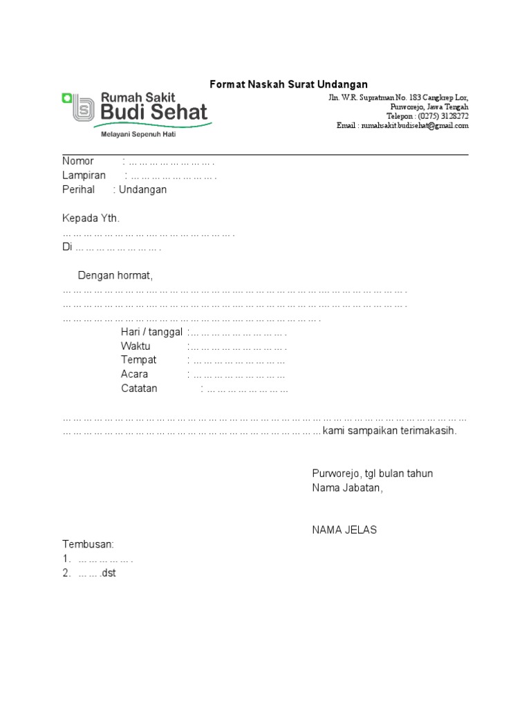 Format Naskah Surat Undangan | PDF