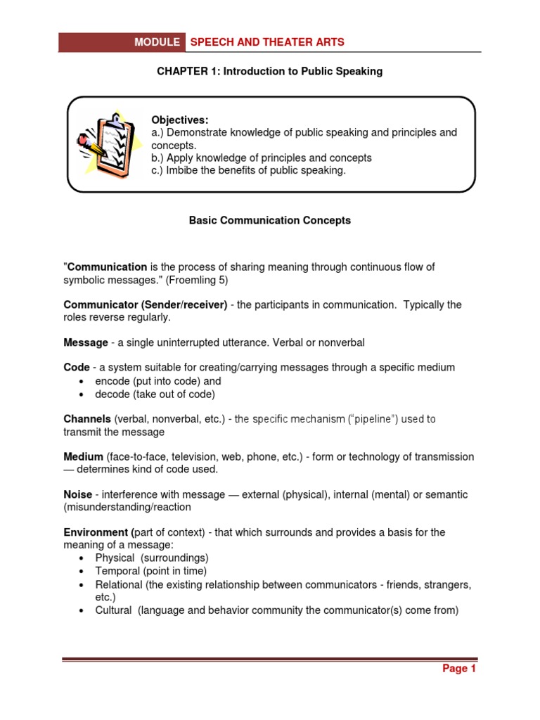 Chapter 1 Introduction To Public Speaking | PDF | Communication | Human ...