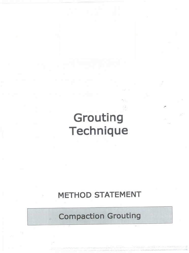Method Statement For Compaction Grouting | PDF