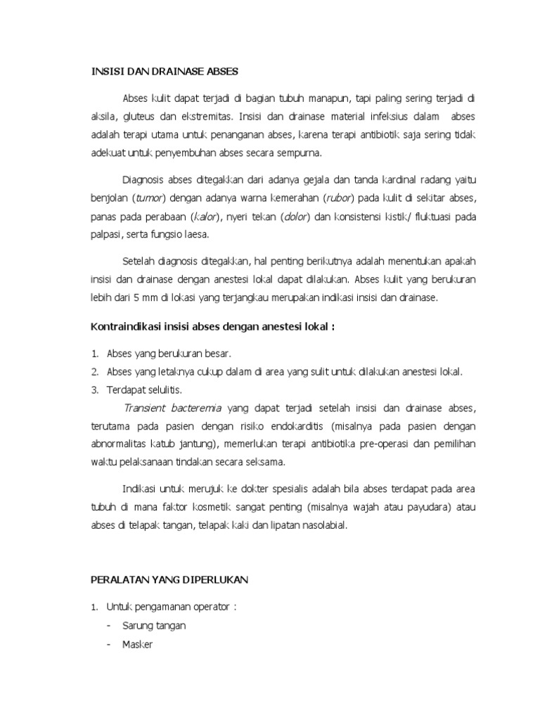 Insisi Dan Drainase Abses | PDF | Griya & Taman | Kesehatan Holistik