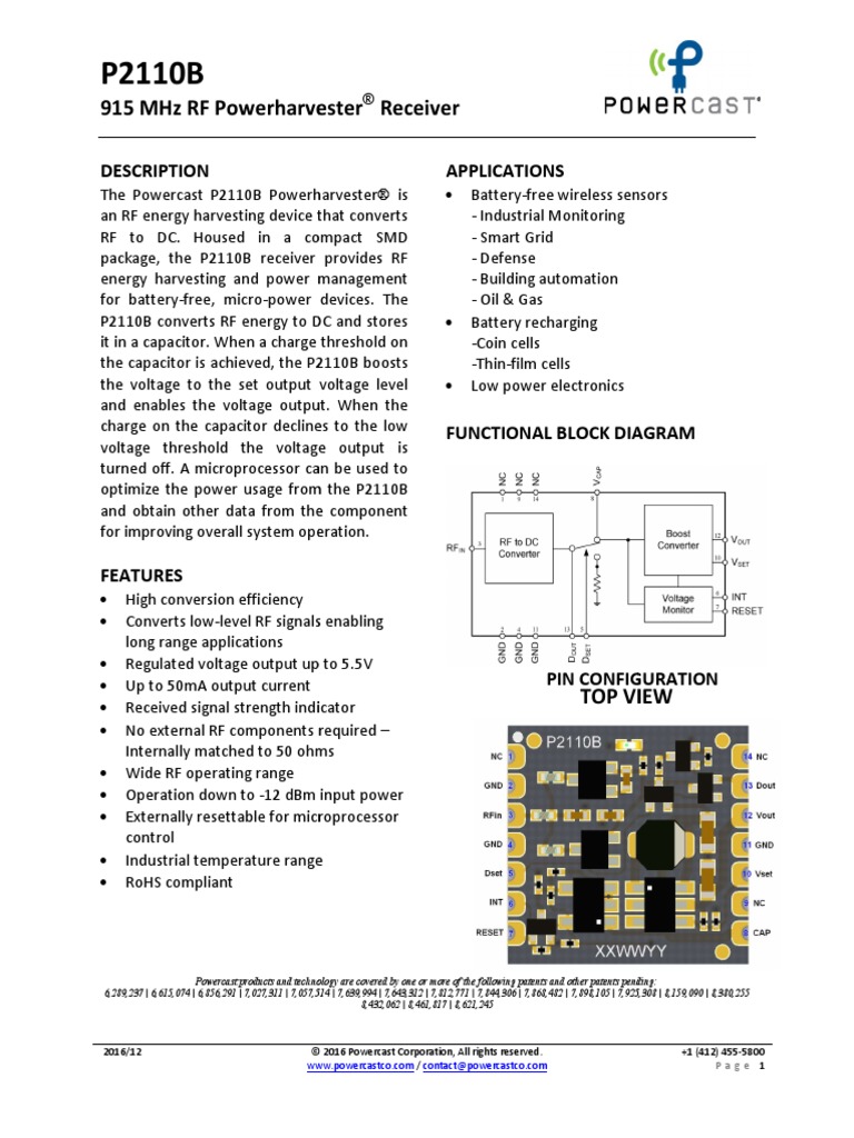 P2110B Datasheet Rev 3 PDF | PDF | Energy Harvesting | Capacitor