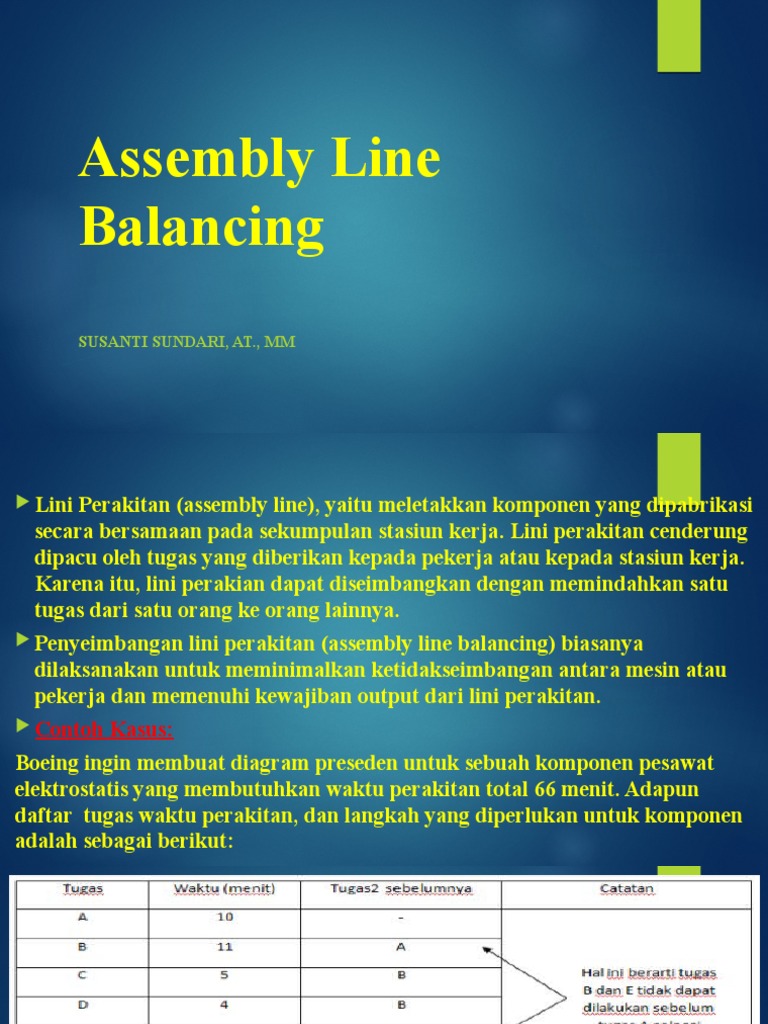 Assembly Line Balancing (Keseimbangan Lini Perakitan) | PDF