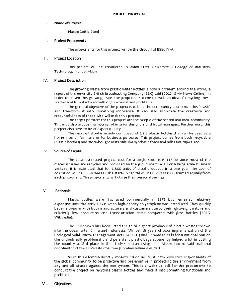 Project Proposal | PDF | Recycling | Upholstery