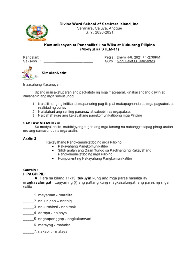 Stem 11 Modyul | PDF
