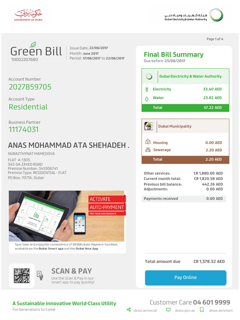 Green Bill: 2027859705 Residential 11174031 | PDF | Sustainability ...