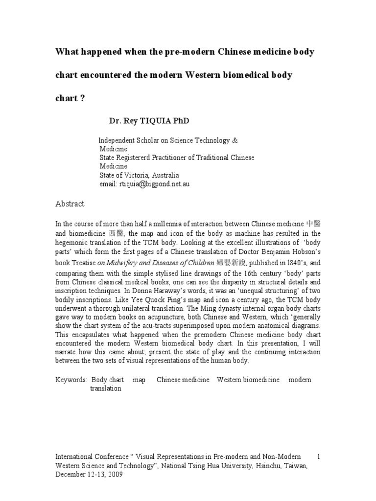 Chinese vs. Western Body Charts in Medicine | PDF | Traditional Chinese ...