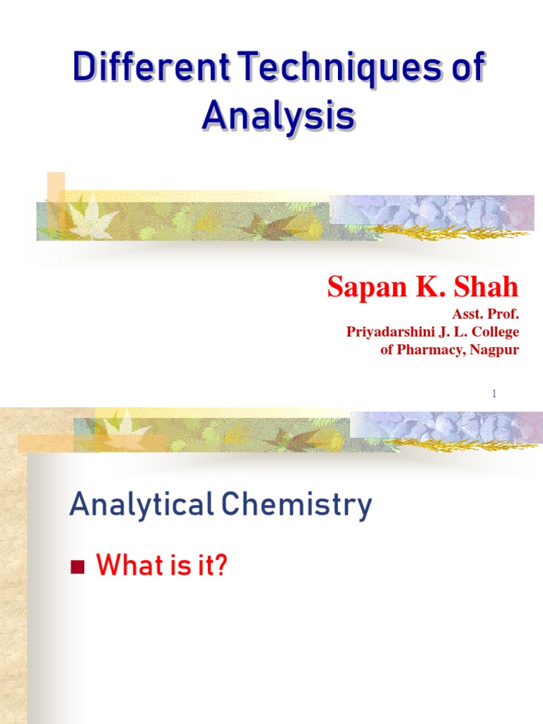 An Overview of Analytical Chemistry Techniques for Pharmaceutical ...