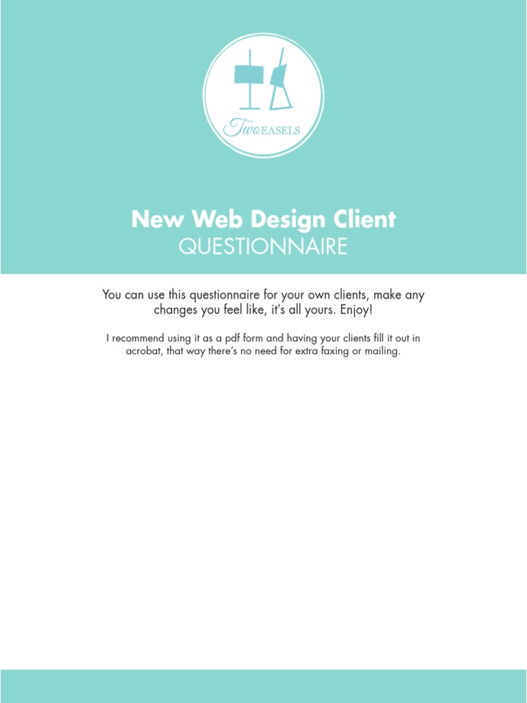 Web Design Client Questionnaire | PDF | Websites | World Wide Web