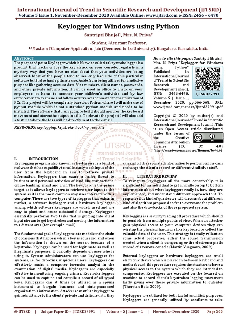 Keylogger For Windows Using Python | PDF | Computer Engineering ...