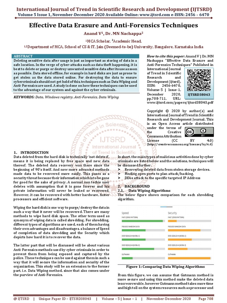 Effective Data Erasure and Anti Forensics Techniques | PDF | Denial Of ...
