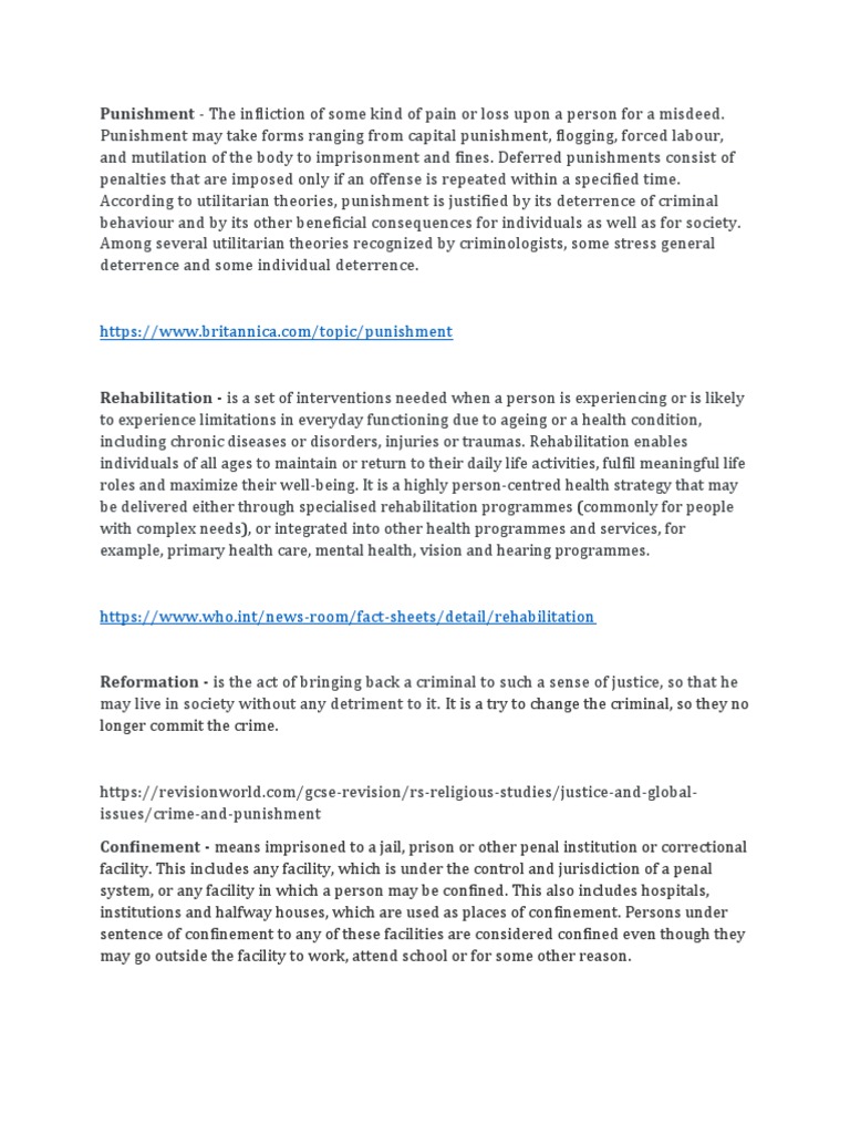 Types and Theories of Punishment | PDF | Capital Punishment | Pardon