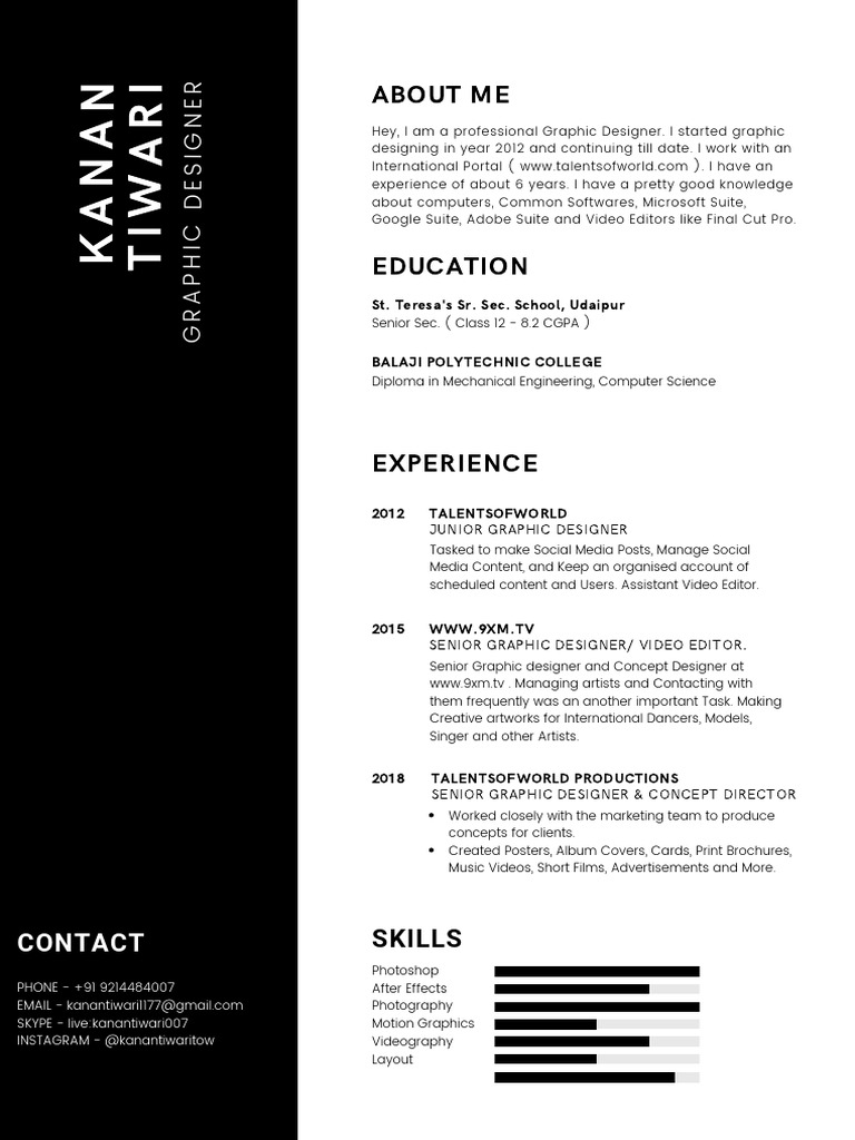 Kanan Tiwari Resume | PDF | Computing | Communication